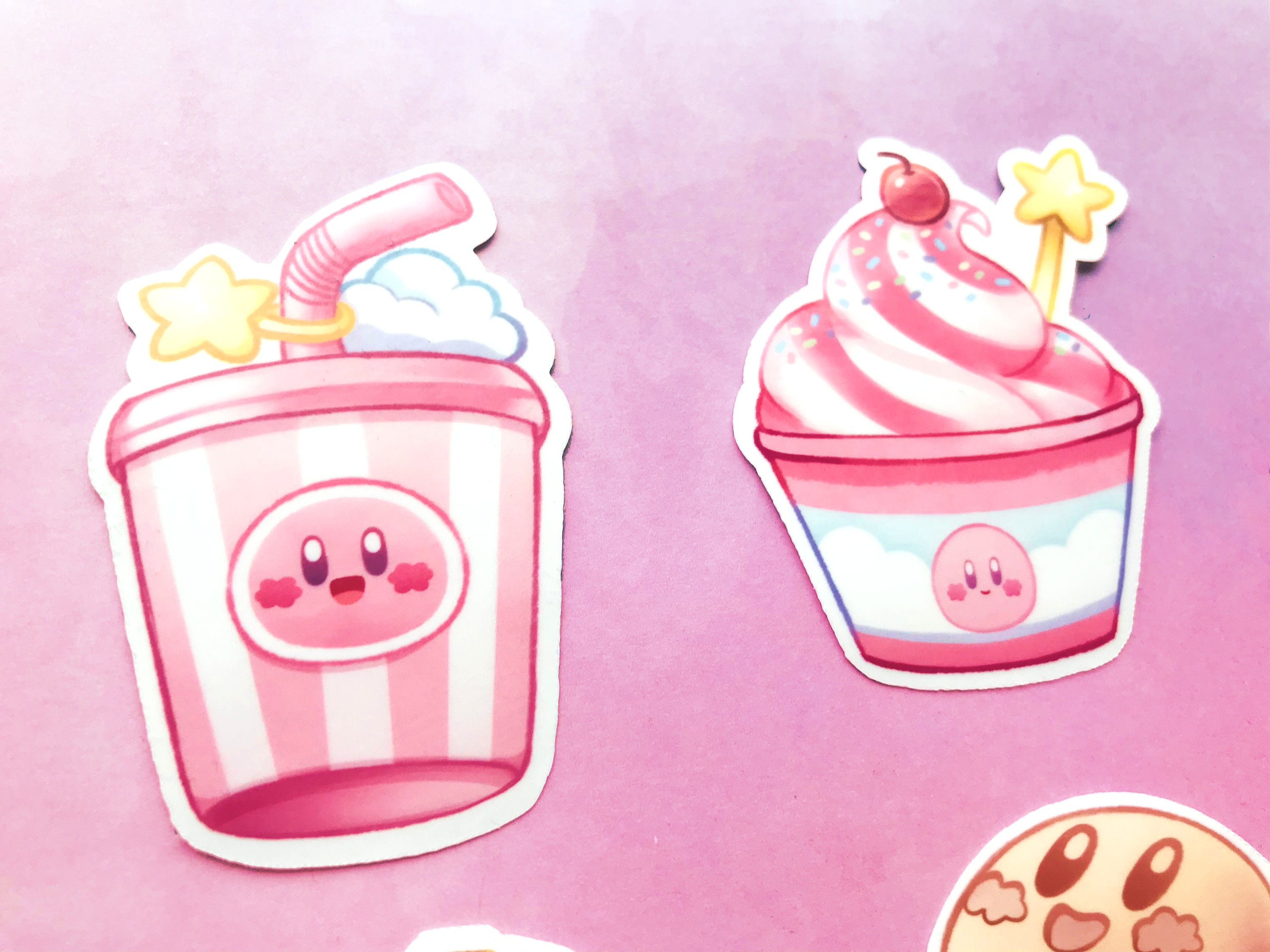 Kirby Inspired Food Vinyl Sticker Set - Etsy
