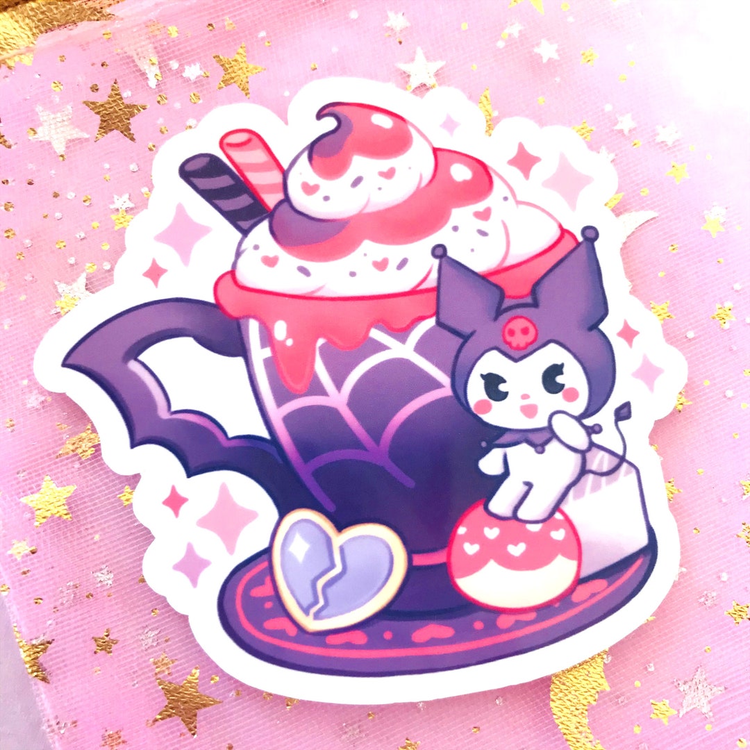 Kuro Vampire Latte Sticker | 2.5" Kawaii Pastel, Waterproof - Etsy