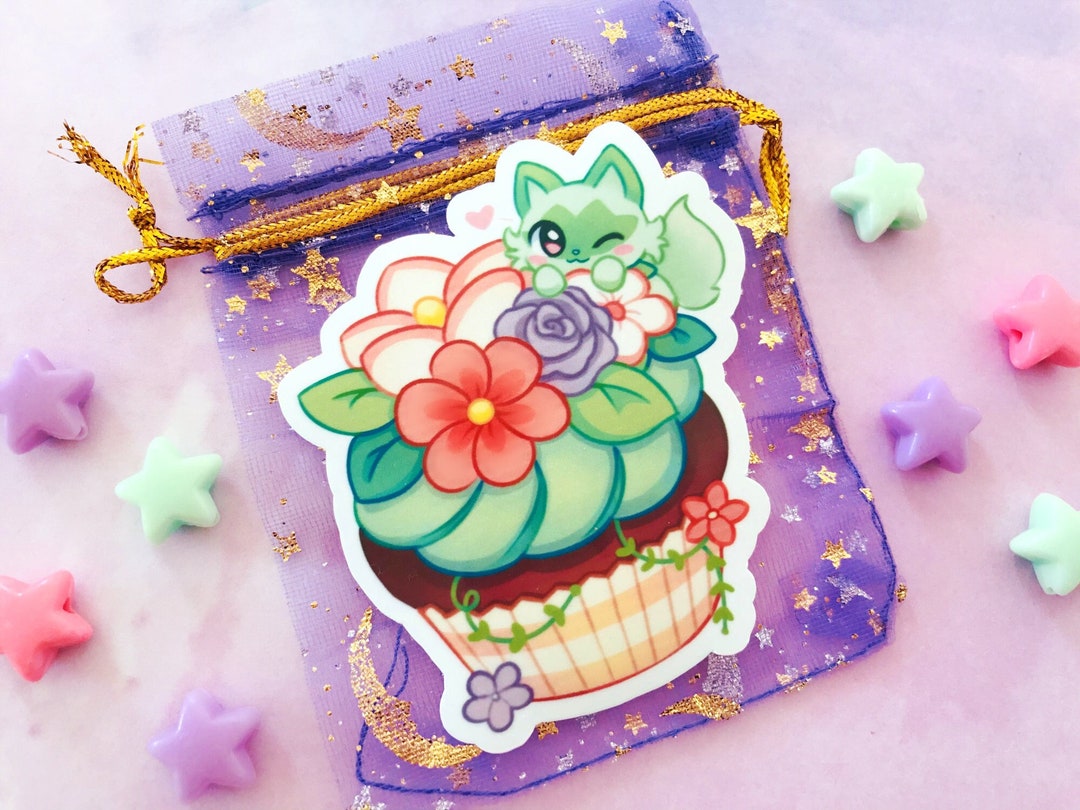 Sprigatito Flower Cupcake 2.5 Glossy Vinyl Sticker - Etsy