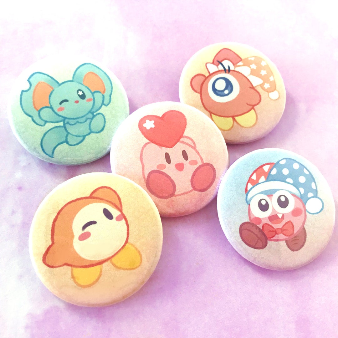 Kirby Friends Button Set 1.5 Circle Buttons Accessories Buttons Badges ...