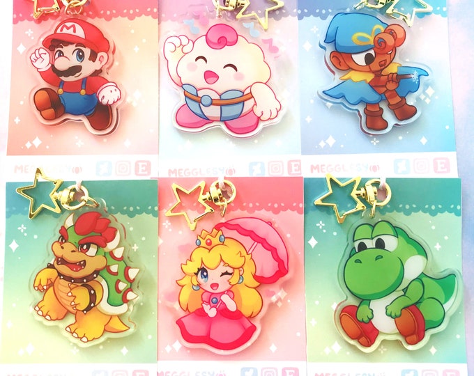 Super Mario: Princesses Acrylic Charms - Etsy