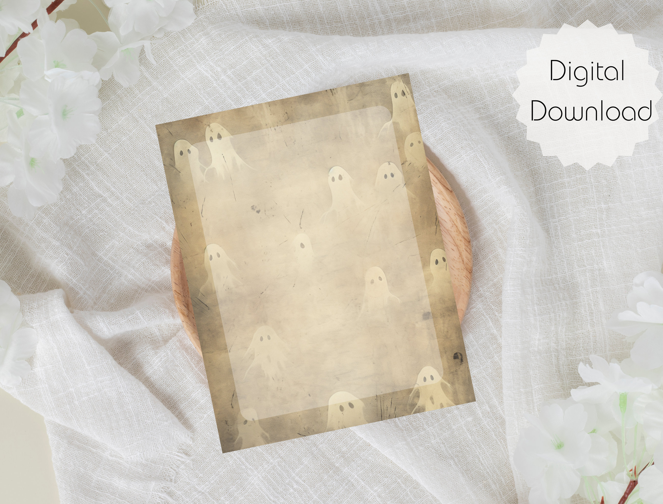 Printable Vintage Ghost Stationery for Autumn Letter Writing and ...