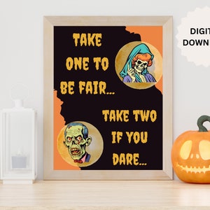 Editable Halloween Candy Bowl Sign, Out of Candy Sign, Trick or Treat ...