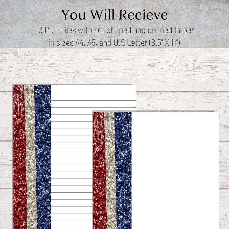 Independence Day Letter Writing Paper PRINTABLE Stationery - Etsy