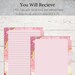 Pink Marbled Letter Writing Paper, PRINTABLE Stationery, Writing Paper ...