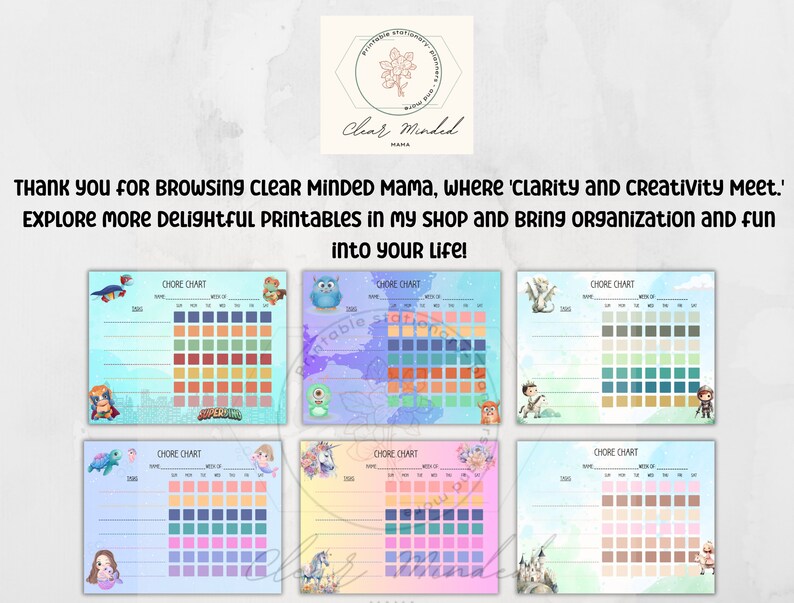 PRINTABLE Child's Daily Chore Chart With Sticker Sheet - Etsy