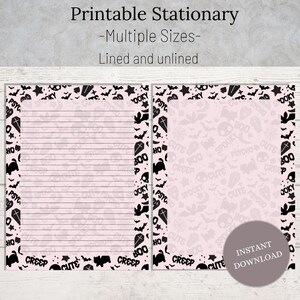 Gothic Style Letter Writing Paper PRINTABLE Stationery - Etsy