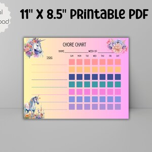 PRINTABLE Child's Daily Chore Chart With Sticker Sheet, Task Checklist ...