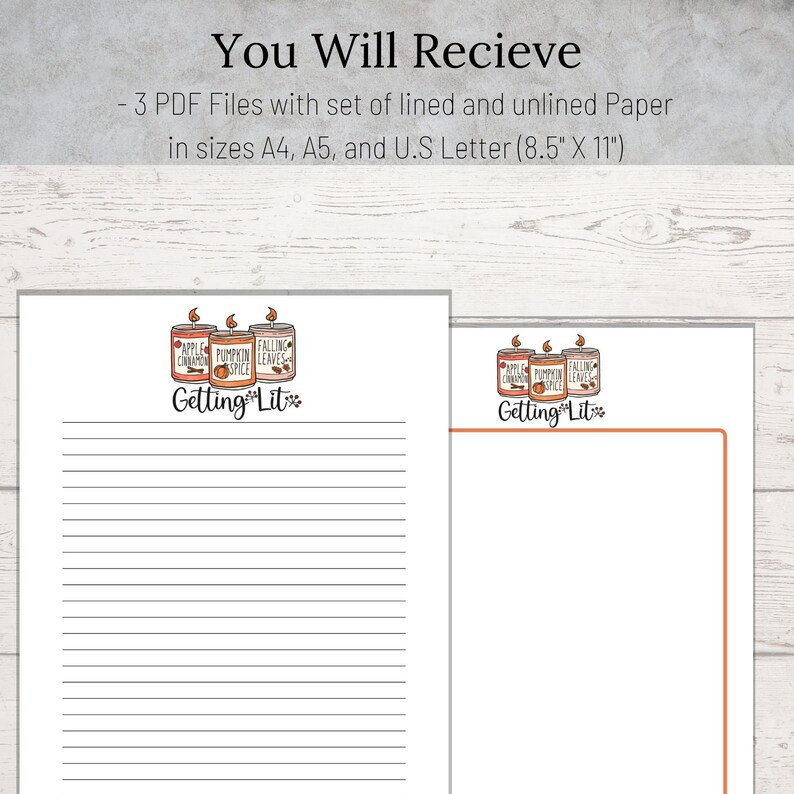 Fall Letter Writing Paper, PRINTABLE Stationery, Writing Paper, Letter ...