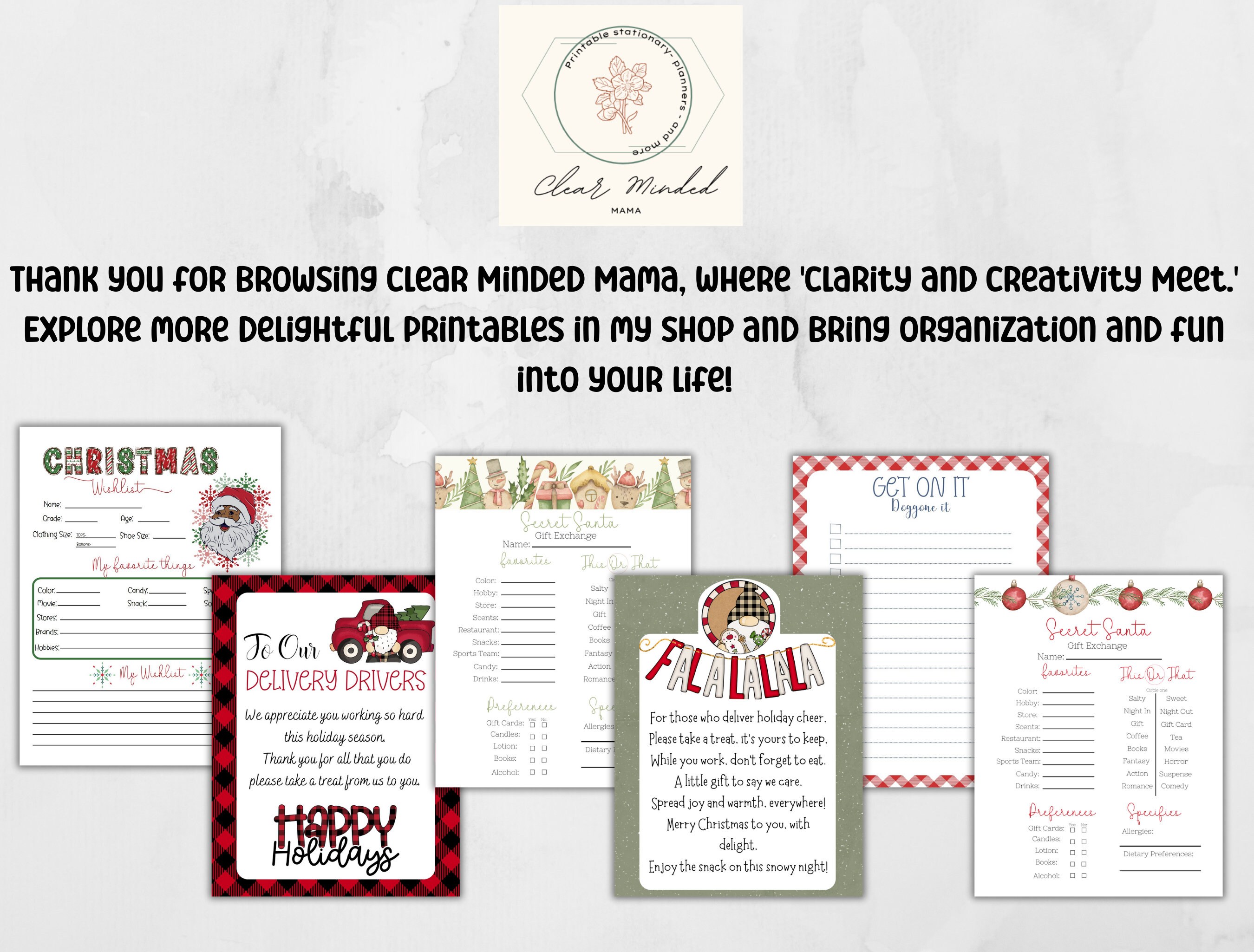 Secret Santa Questionnaire Bundle Christmas Gift Exchange - Etsy