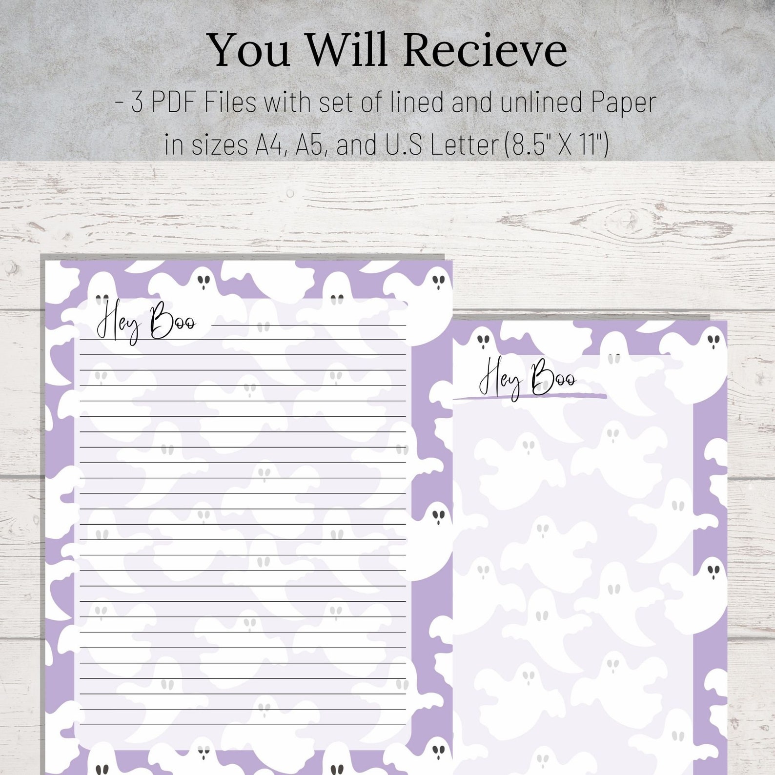 Ghost Letter Writing Paper, PRINTABLE Stationery, Writing Paper, Letter ...