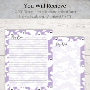 Ghost Letter Writing Paper, PRINTABLE Stationery, Writing Paper, Letter ...