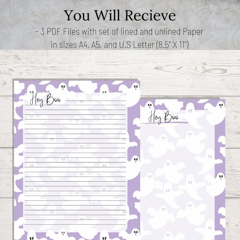 Ghost Letter Writing Paper, PRINTABLE Stationery, Writing Paper, Letter ...