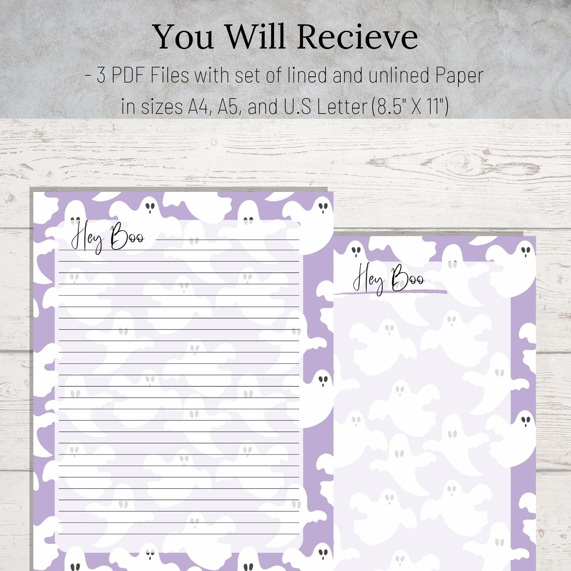 Ghost Letter Writing Paper, PRINTABLE Stationery, Writing Paper, Letter ...