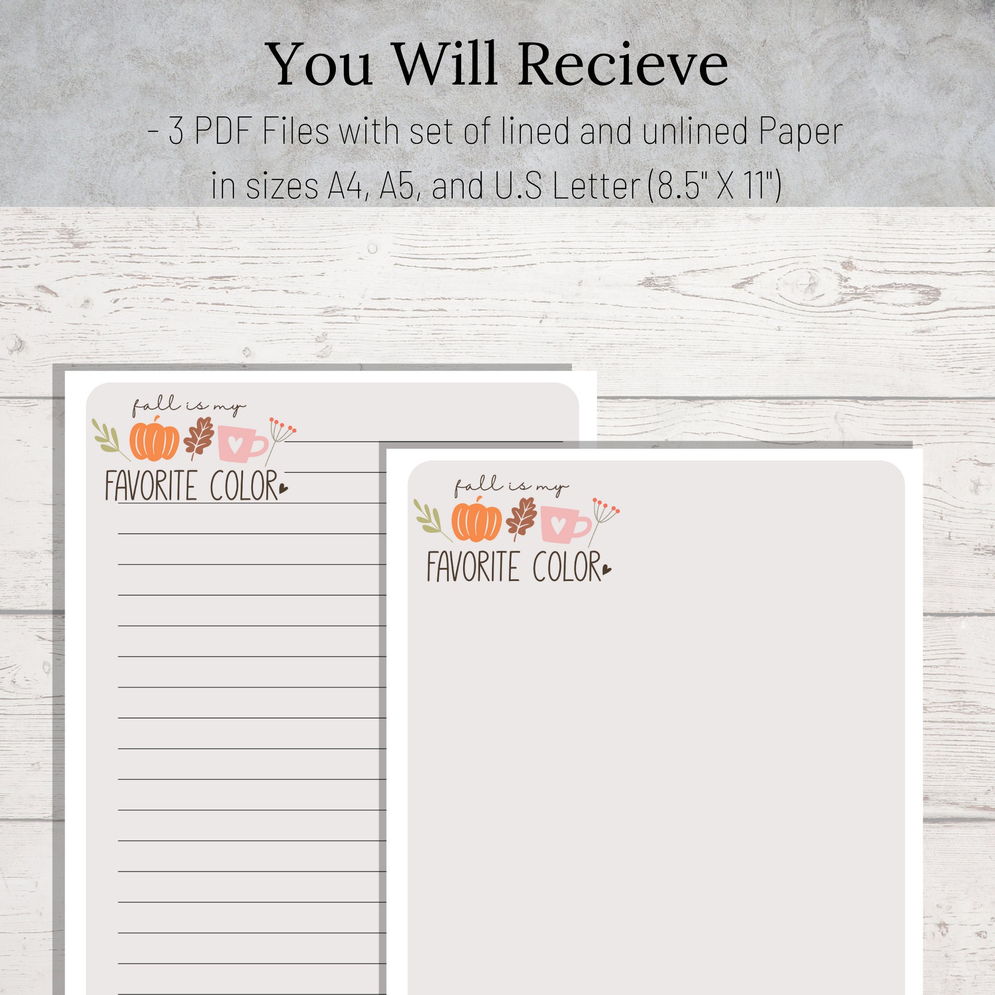 Fall Letter Writing Paper PRINTABLE Stationery Writing - Etsy