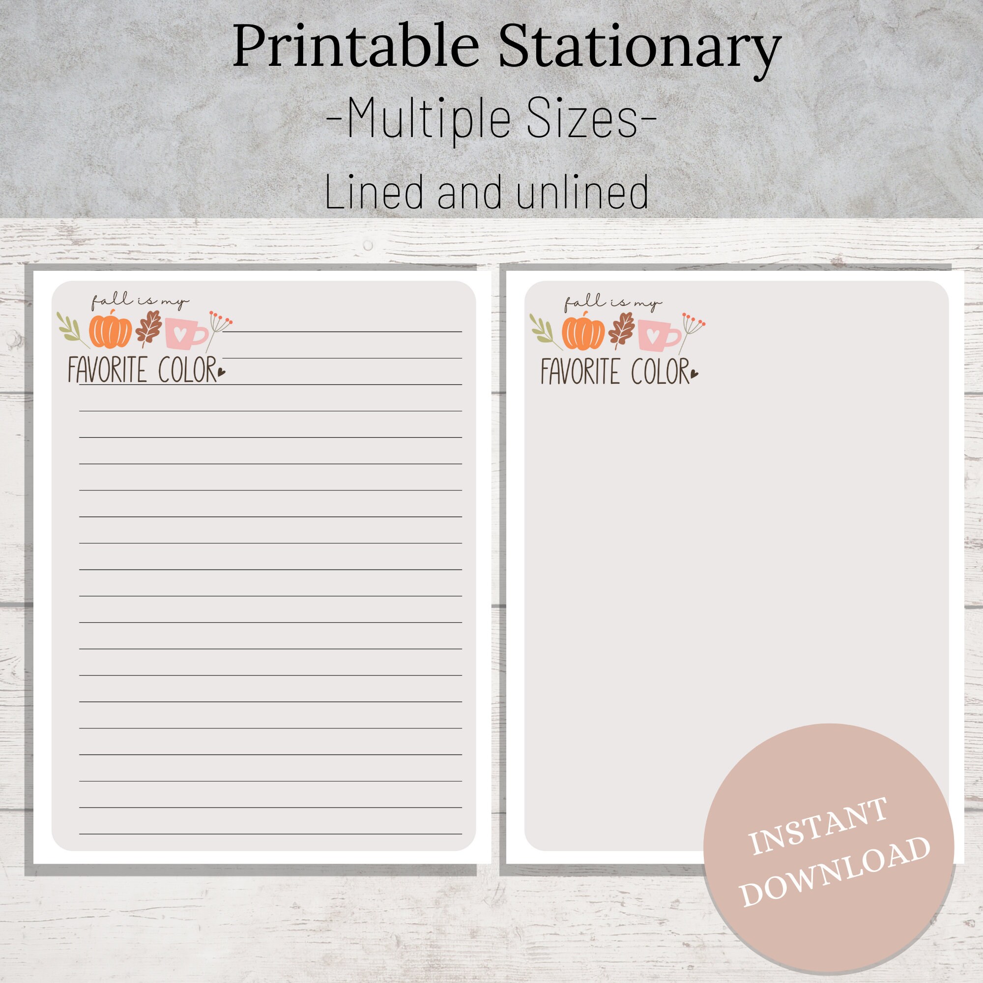 Fall Letter Writing Paper, PRINTABLE Stationery, Writing Paper, Letter ...