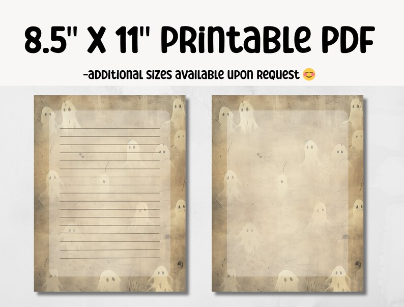 Printable Vintage Ghost Stationery for Autumn Letter Writing and ...