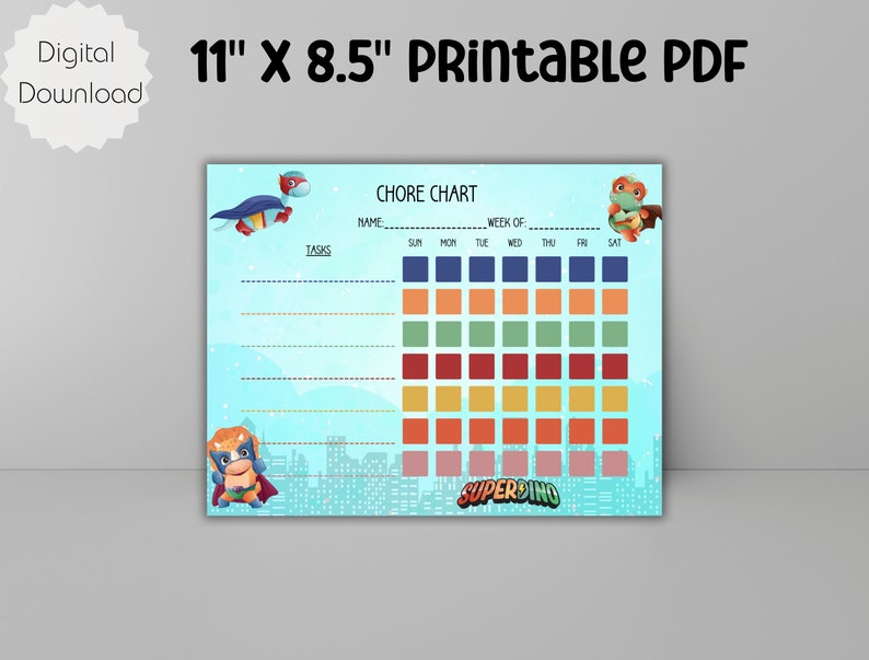 PRINTABLE Child's Daily Chore Chart With Sticker Sheet - Etsy