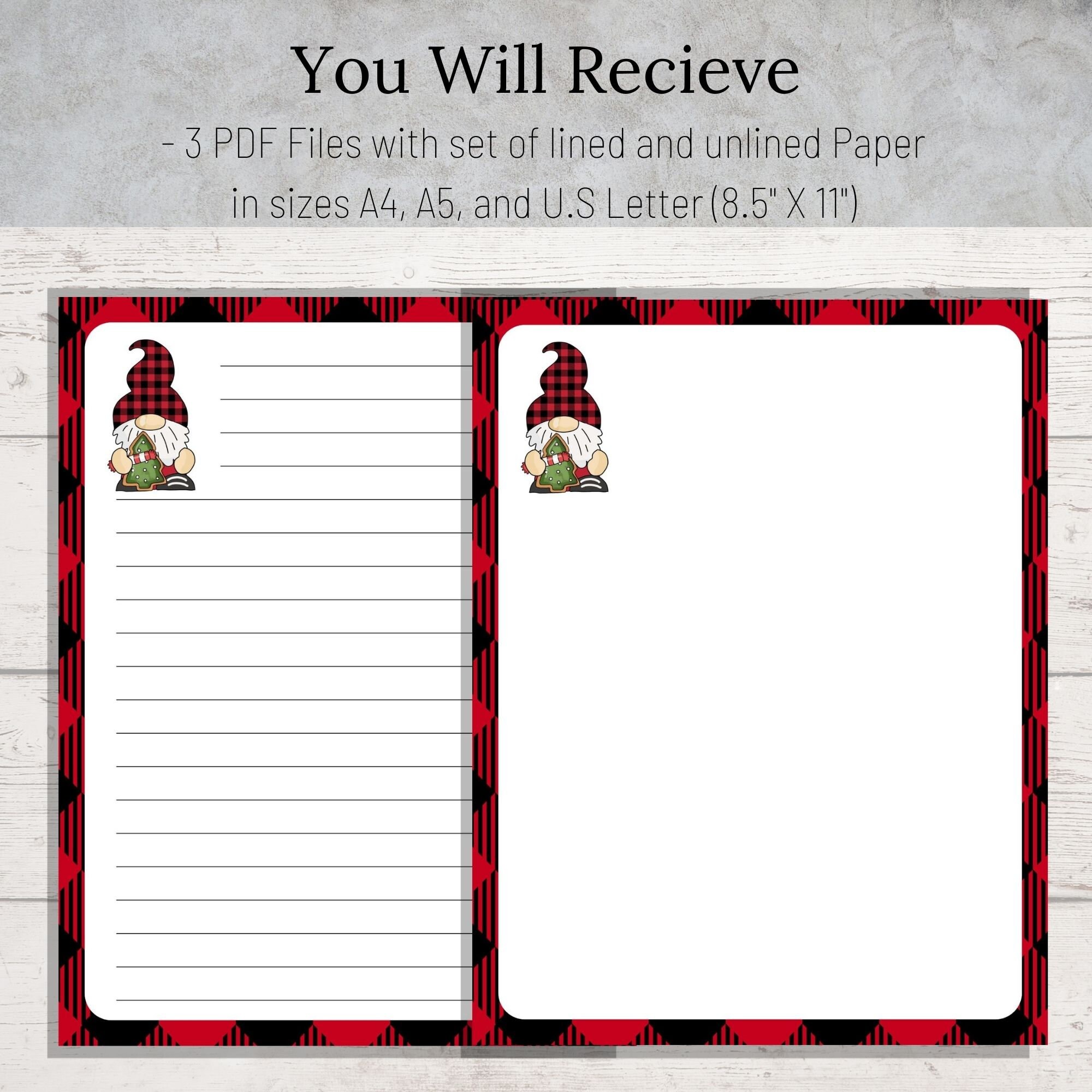 Holiday Letter Writing Paper PRINTABLE Stationery Writing - Etsy