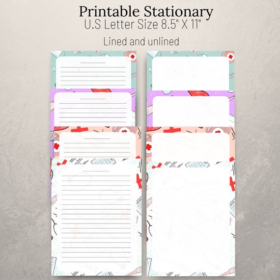 Medical Style Letter Writing Paper PRINTABLE Stationery | Etsy