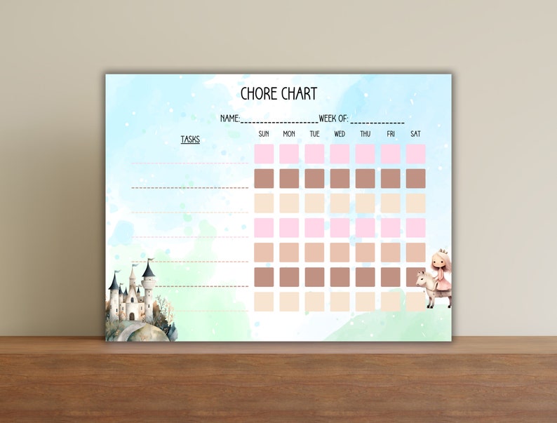 PRINTABLE Child's Daily Chore Chart With Sticker Sheet - Etsy
