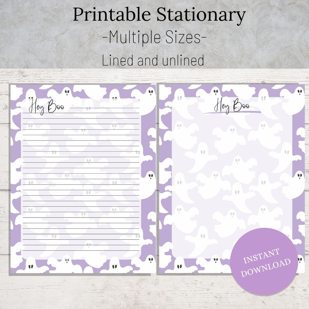 Ghost Letter Writing Paper, PRINTABLE Stationery, Writing Paper, Letter ...