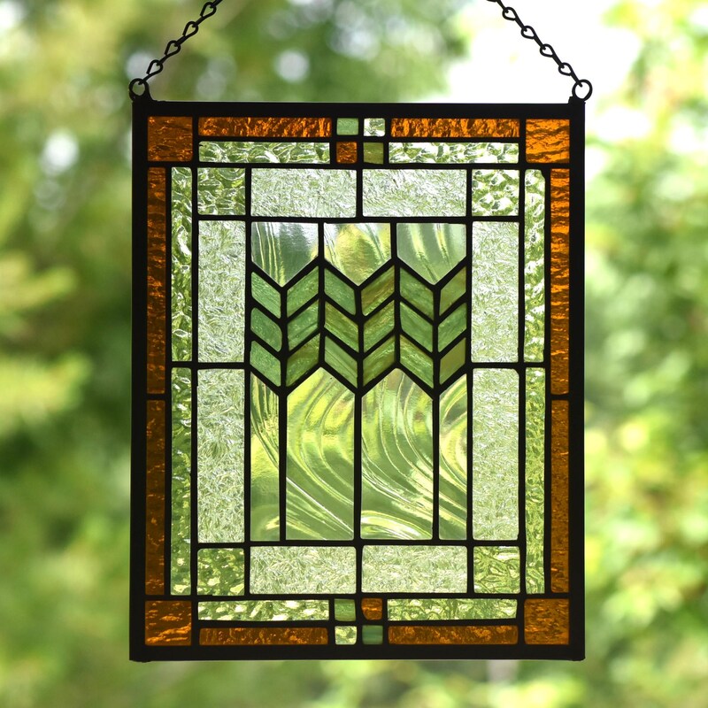 Craftsman Stained Glass Panel - Etsy
