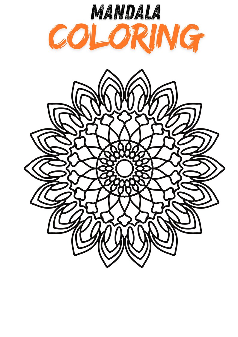 30 MANDALA COLORING Pages Adult Coloring Book Mindfulness, Meditation ...