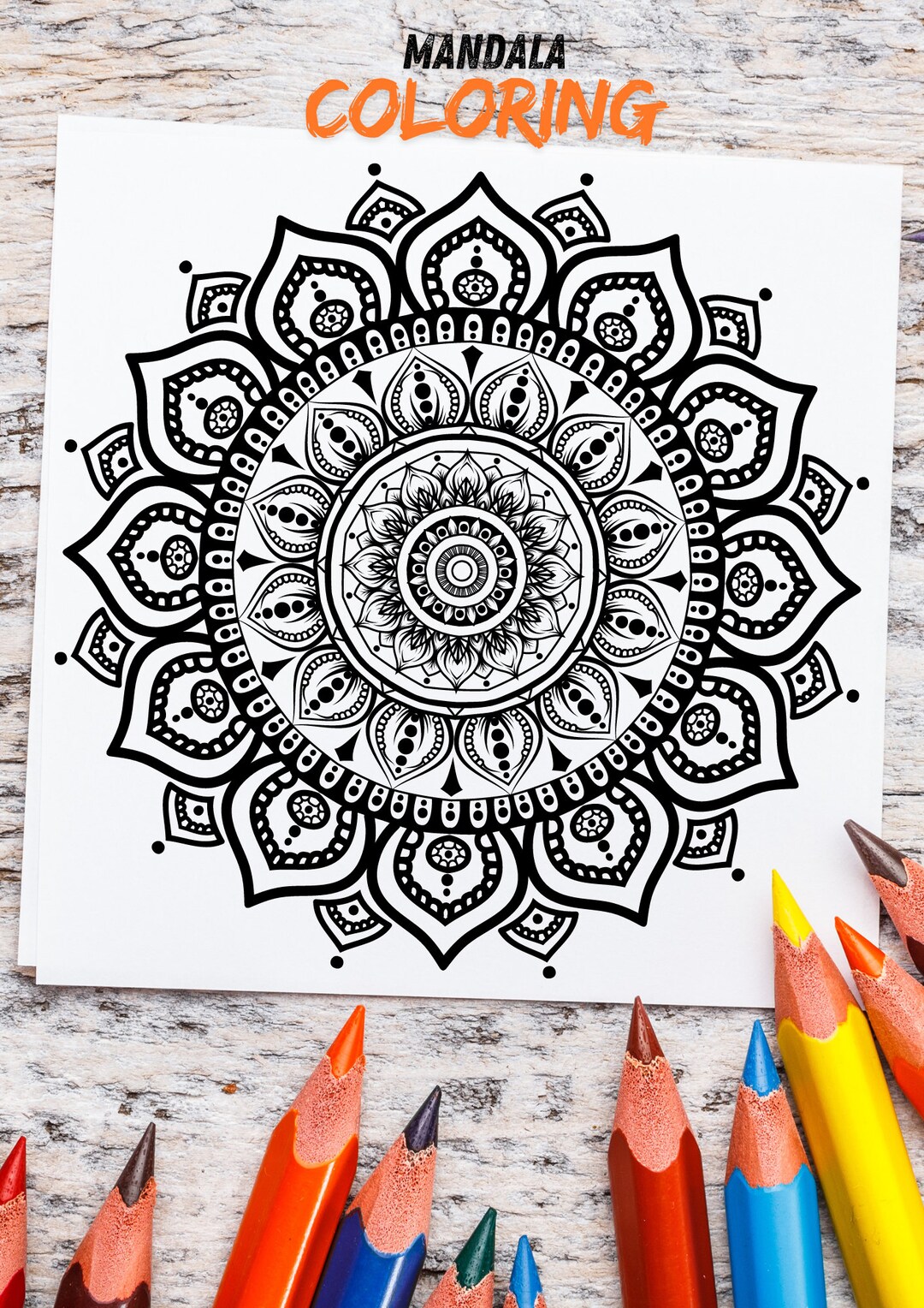 30 MANDALA COLORING Pages Adult Coloring Book Mindfulness, Meditation ...
