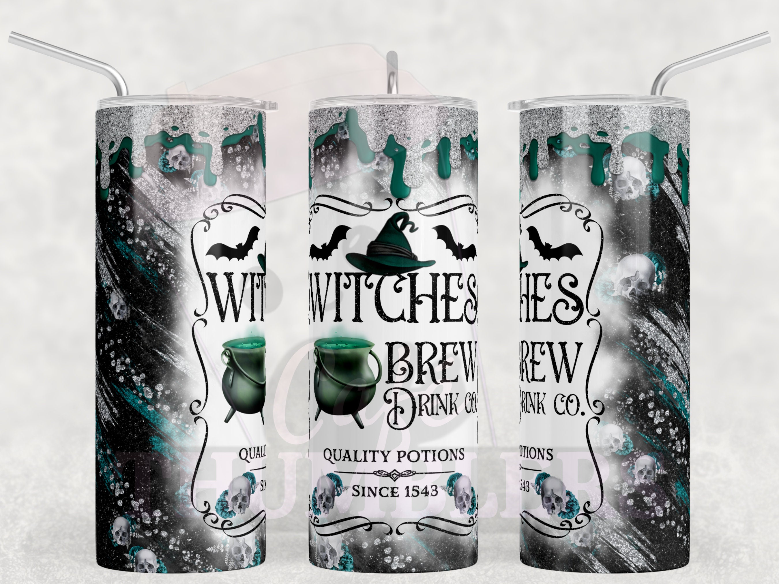 Halloween Glitter 20oz Skinny Witches Brew Tumbler Wrap Witch - Etsy