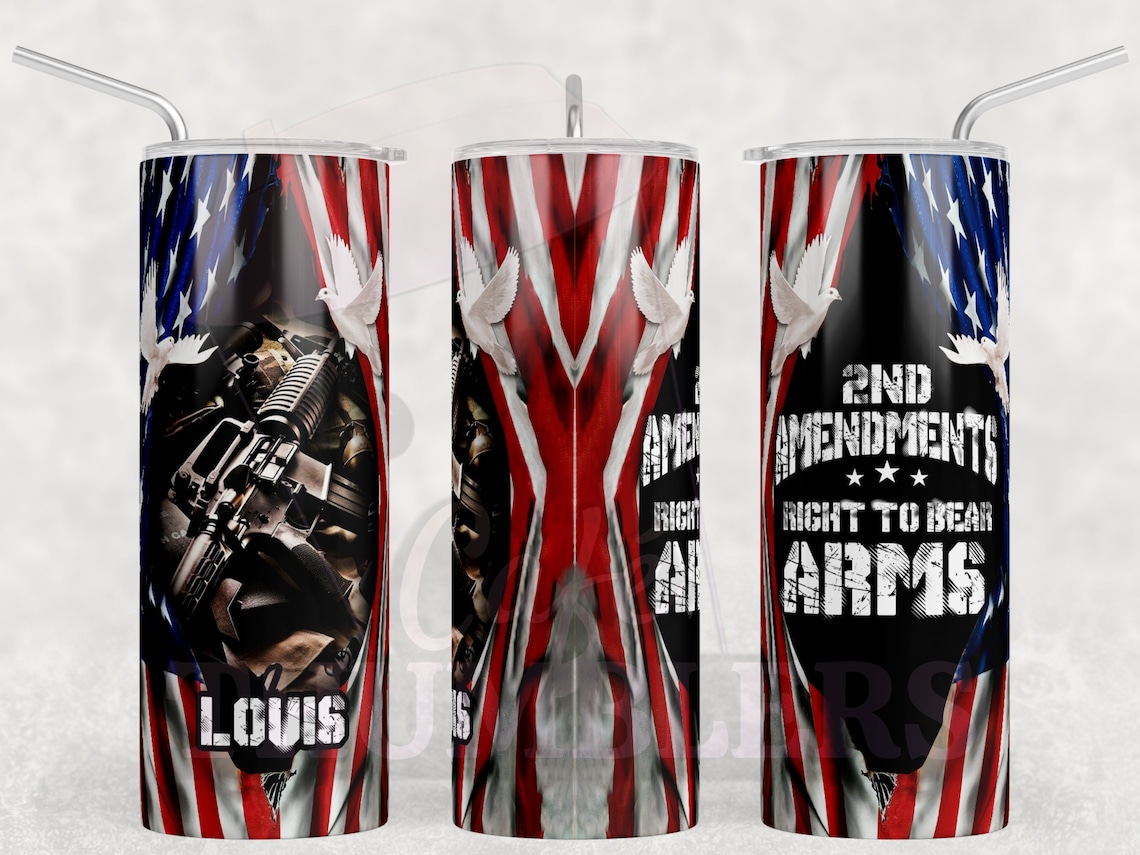 2nd Amendment Tumbler PNG Wrap 20 Oz Skinny Right to Bear - Etsy