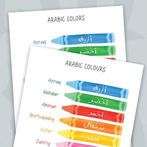 Arabic Colours / Colors Poster | Kids Room | Learning | Education ...