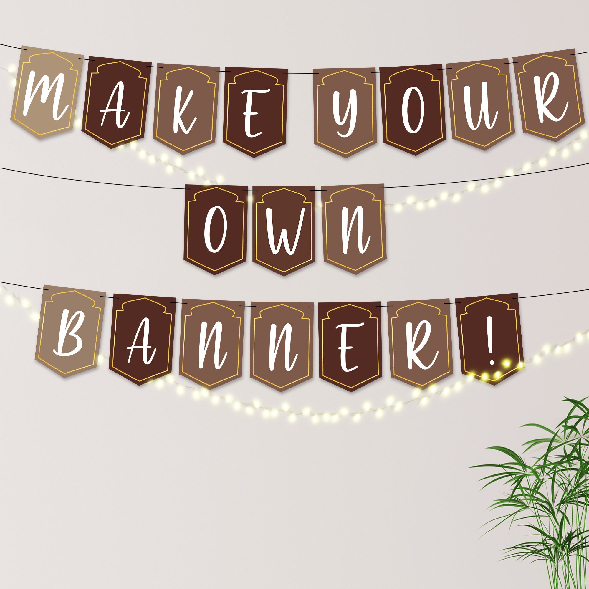 Custom Banner | A-Z | 1-9 | Mocha | Beige | Make Your Own | Letters ...