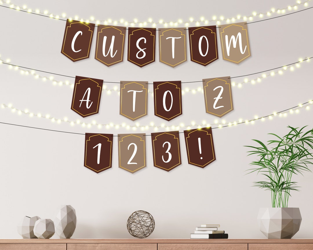 Custom Banner | A-Z | 1-9 | Mocha | Beige | Make Your Own | Letters ...