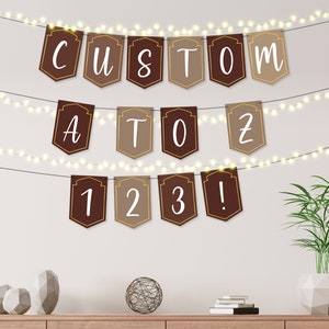 Custom Banner | A-Z | 1-9 | Mocha | Beige | Make Your Own | Letters ...