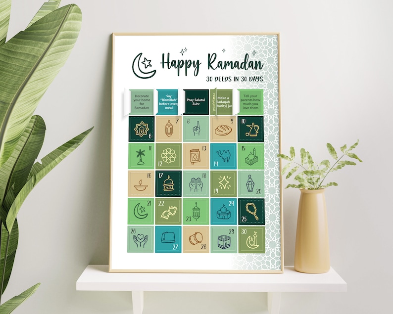 Advent Calendar | 30 Deeds | Good Deeds | Green | Ramadan Decoration ...