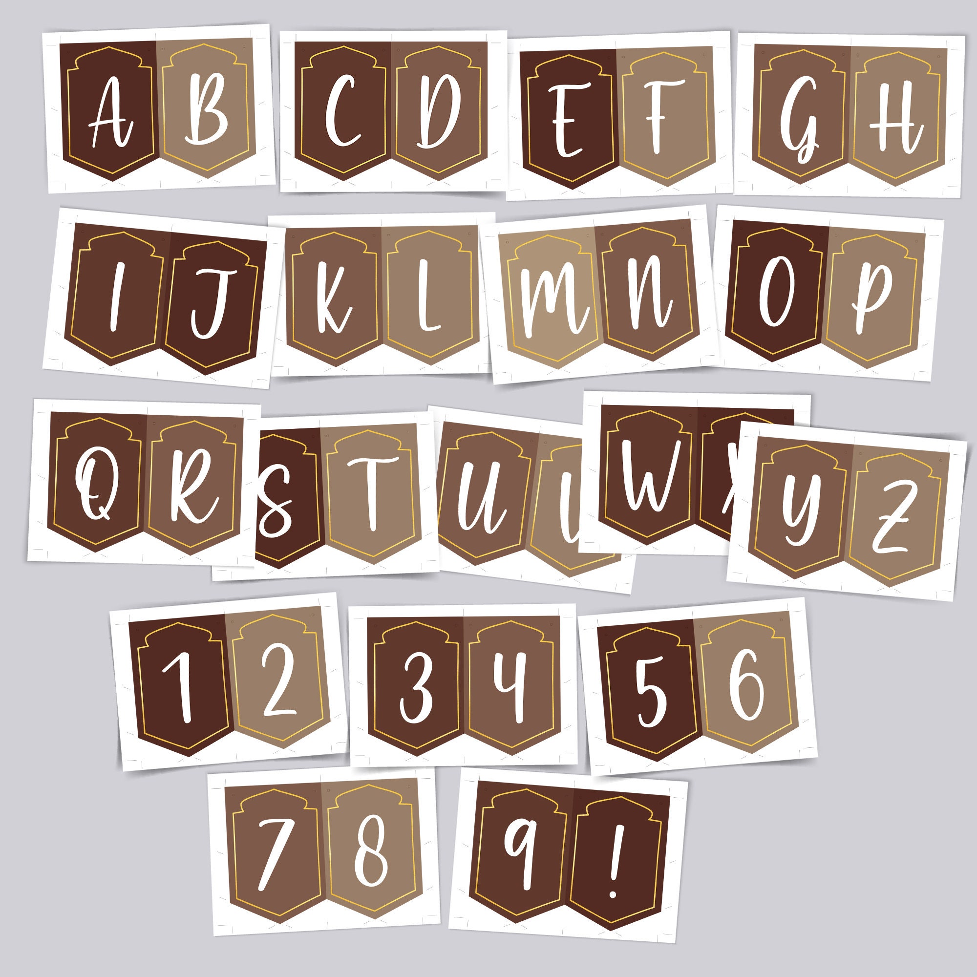 Custom Banner | A-Z | 1-9 | Mocha | Beige | Make Your Own | Letters ...