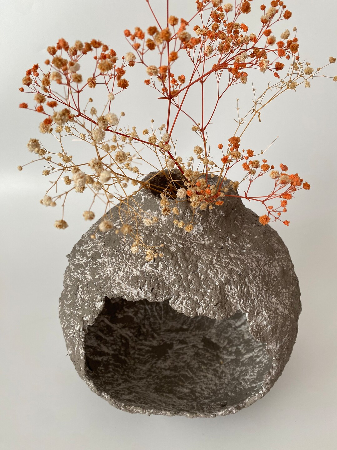 Farmhouse Paper Mache Vase, Minimal Paper Mache Decor, Decorative Paper ...