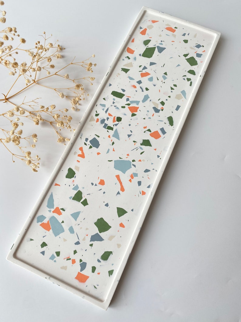 Large Terrazzo Catchall Tray Rectangular Serving Tray - Etsy