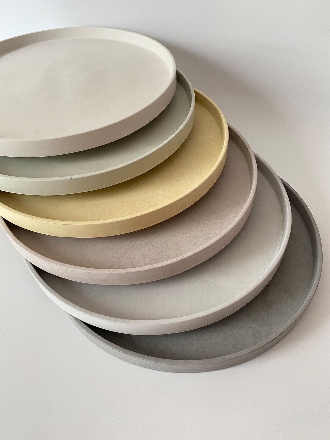 Large Concrete Round Tray, 6 Color Options, 30, 25 and 17 Cm Round ...