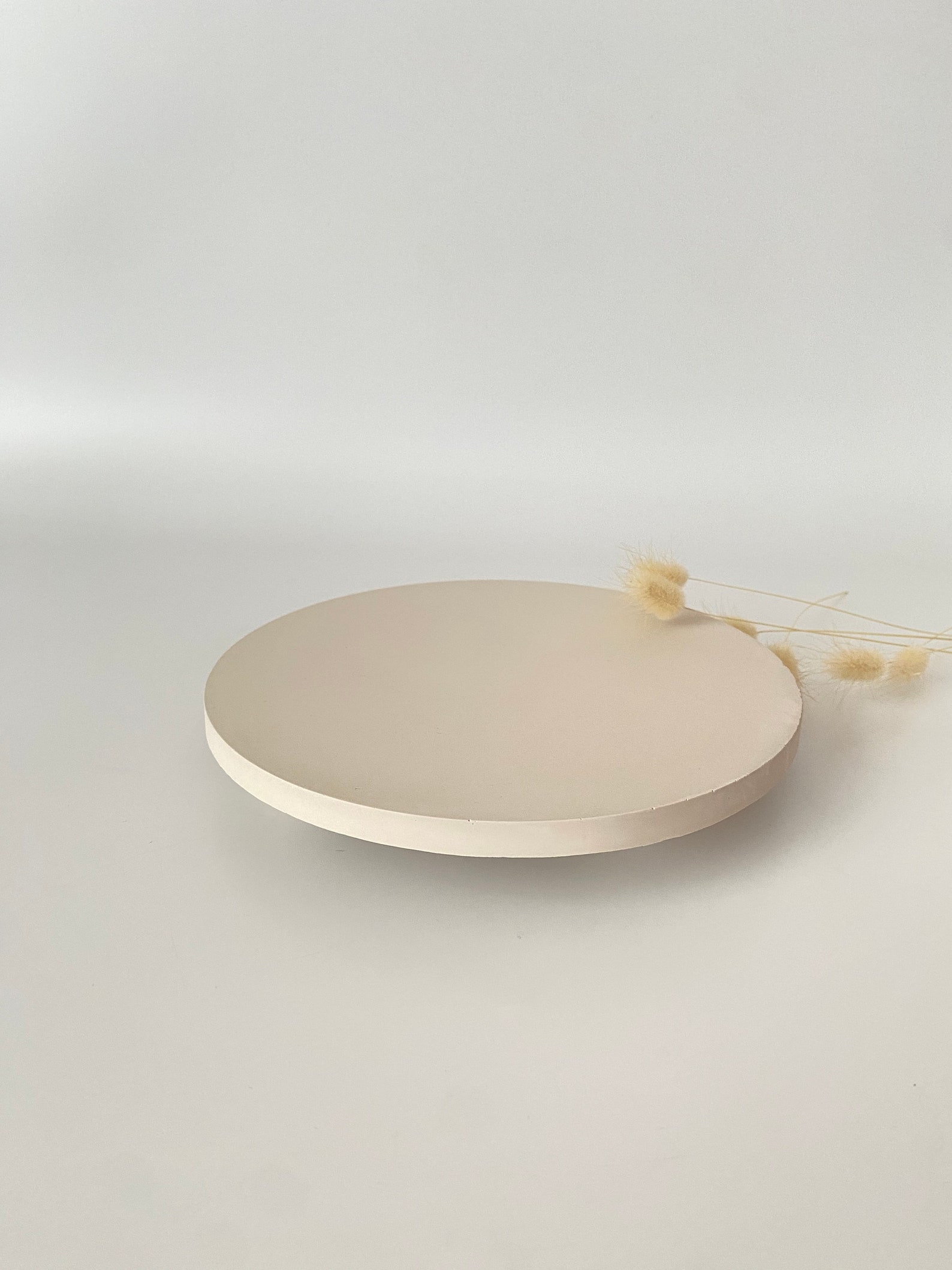 30x30 Cm Round Antique Beige Raiser Tray, Decorative Large Stand ...