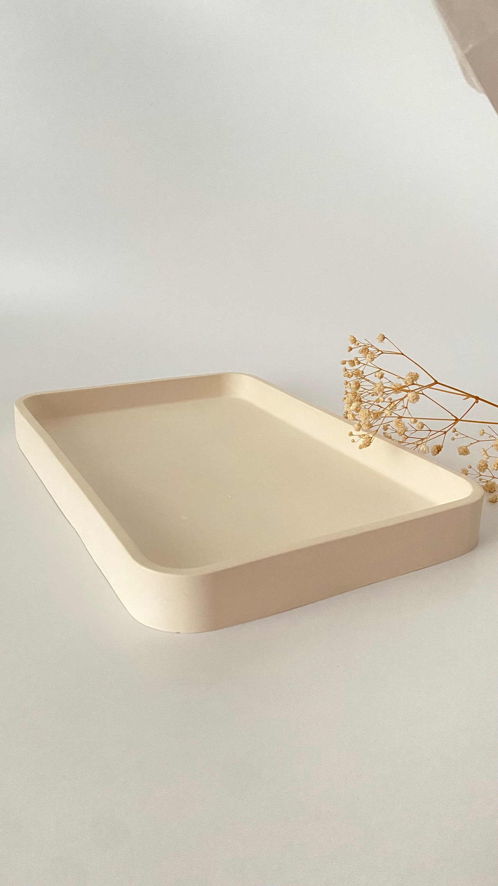 Minimalist Beige Stone Storage, 9 Color Options, Rectangle Serving Tray ...