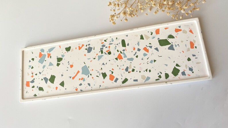 Large Terrazzo Catchall Tray Rectangular Serving Tray - Etsy