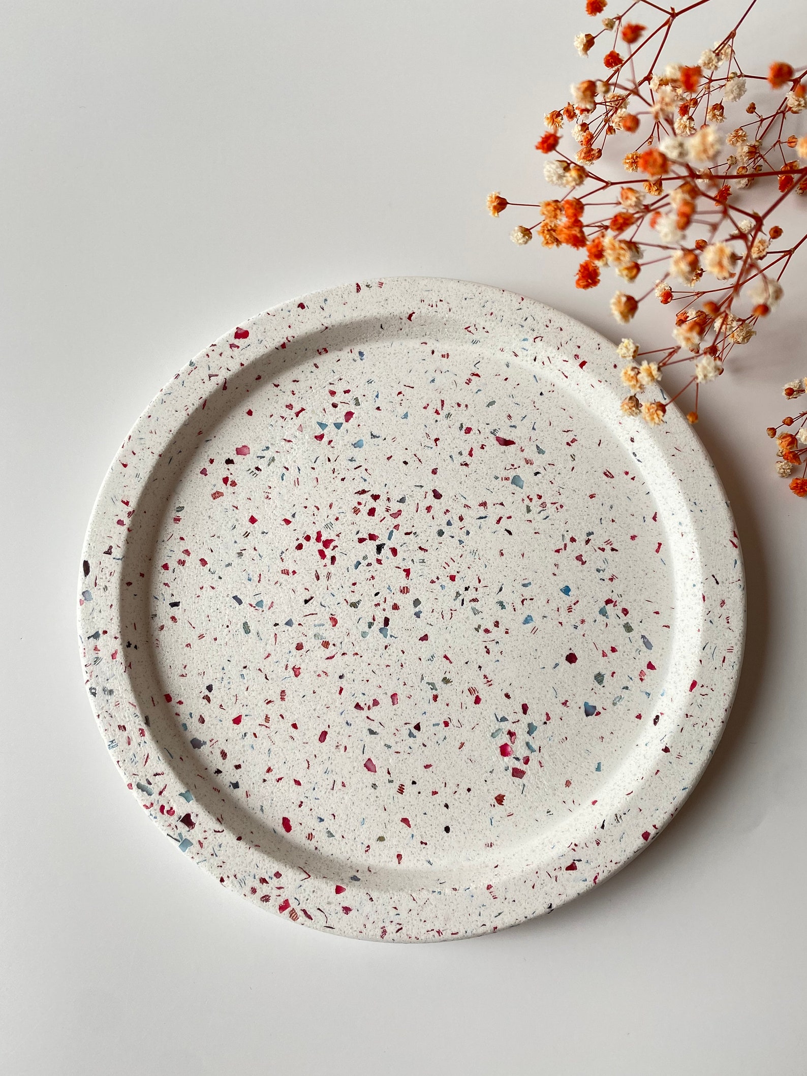 Mussel Shells Decorated Terrazzo Coasters, Serving Tray, Catch All ...