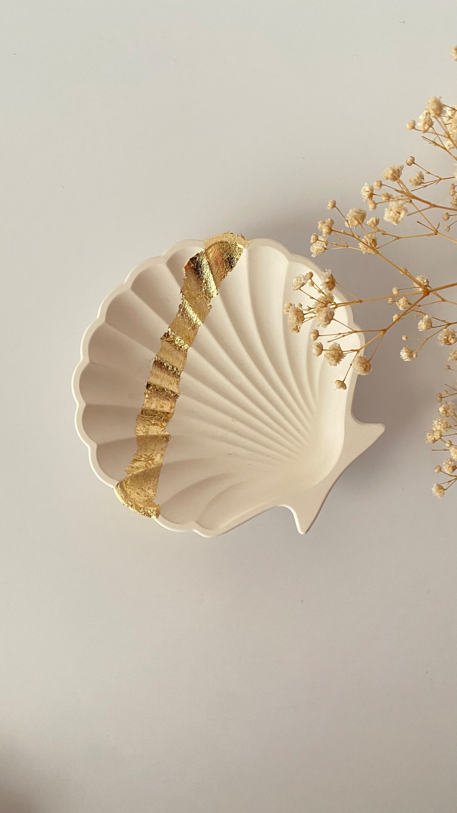 Sea Shell Dish With Gold Leaf, 9 Color Options, Trinket Tray ...