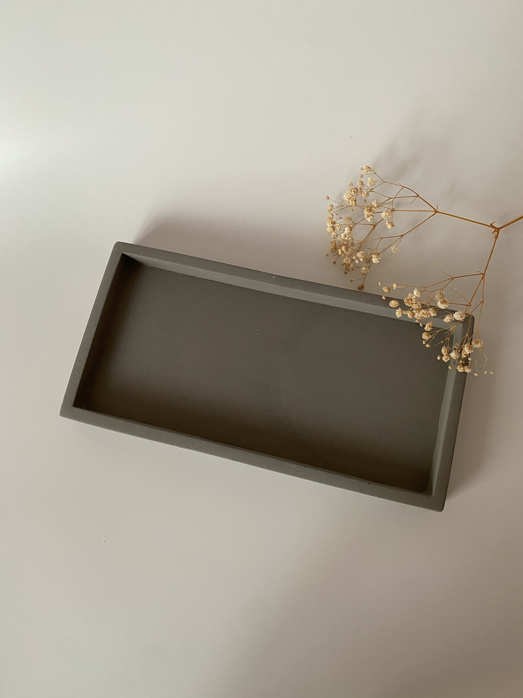 Minimalist Antrasit Color Concrete Tray, Rectangular Organizer ...