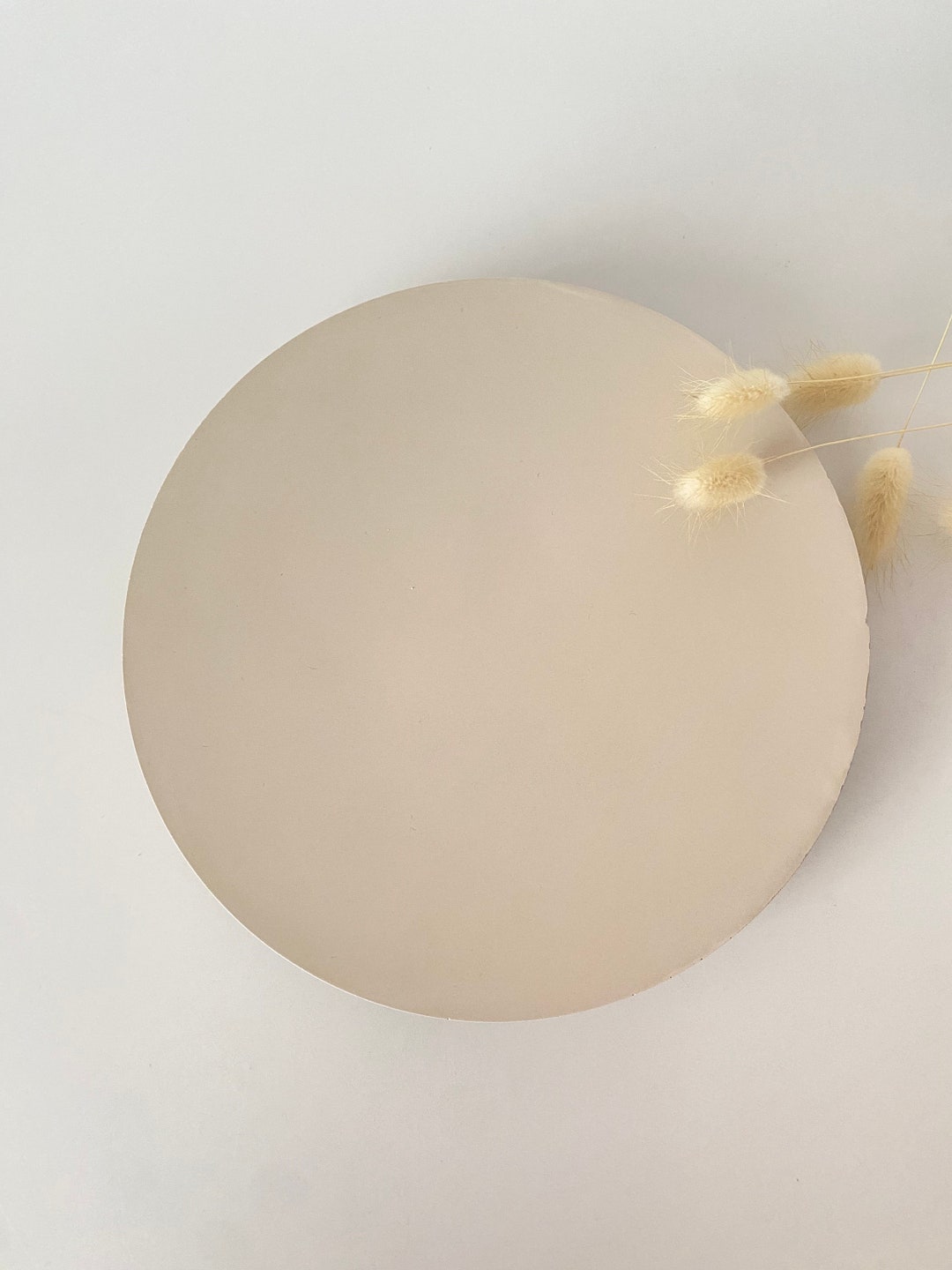 30x30 Cm Round Antique Beige Raiser Tray, Decorative Large Stand ...