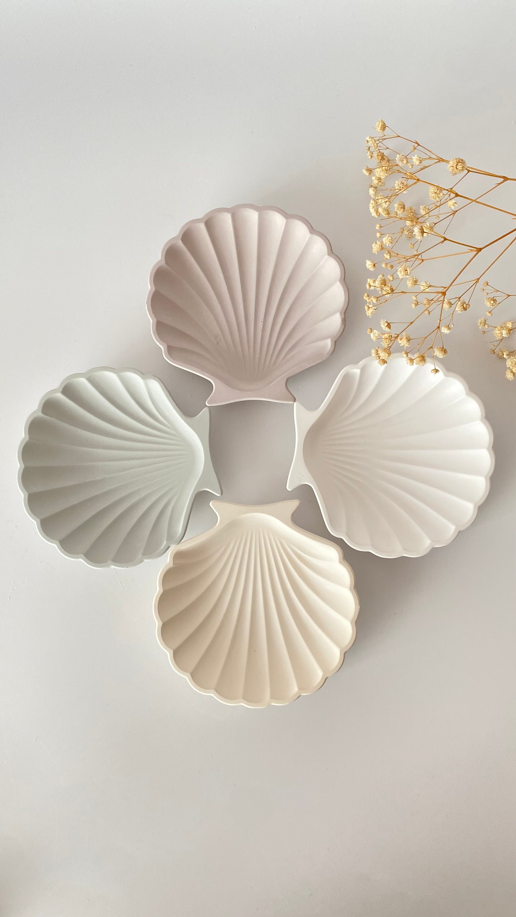 9 Color Options Soft Color Sea Shell Dish Trinket Tray - Etsy