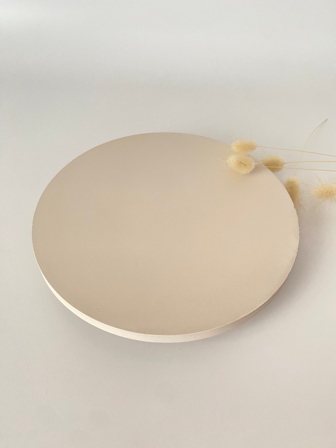 30x30 Cm Round Antique Beige Raiser Tray, Decorative Large Stand ...