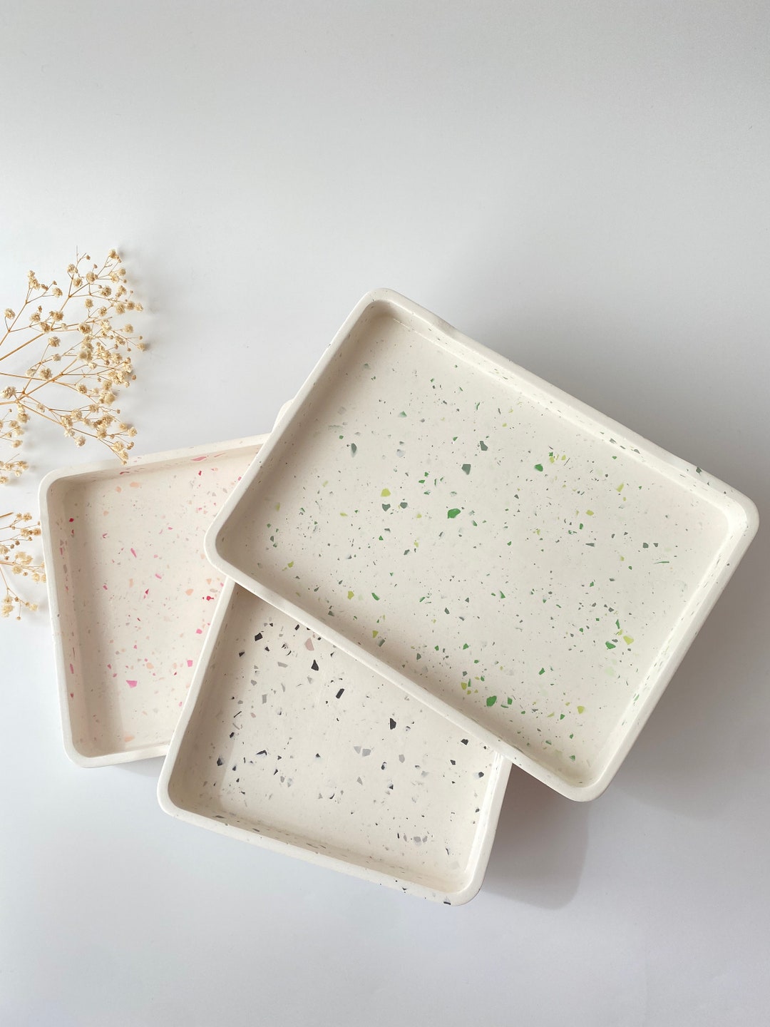 Concrete Rectangular Organizer, Concrete Tray, Bathroom Tray, Catchall ...